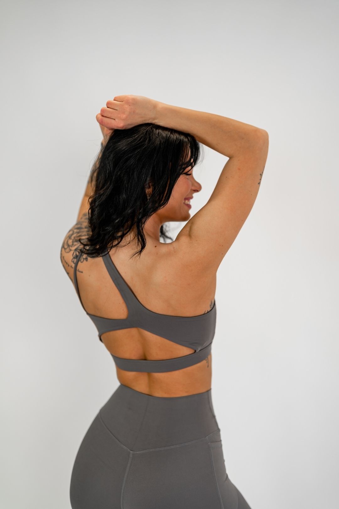Sola One Shoulder Bra (Grey)